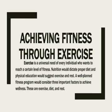 Achieving fitness through exercise | PPT