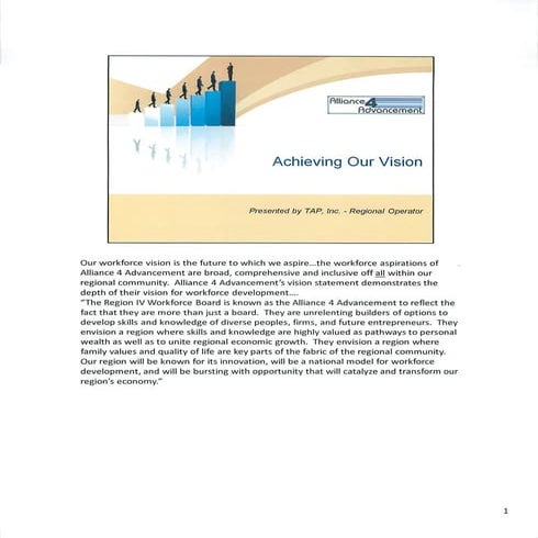 Achieving Our Vision Region 4 Workforce Board Notes Pages | PDF