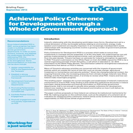 Policy Coherence for Development, a shared responsibility indeed | PDF