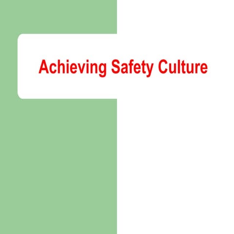 Safety Culture Power Point | PPTX