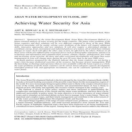 Securing a Sustainable Water Future in an Ever-Drier World | PPTX