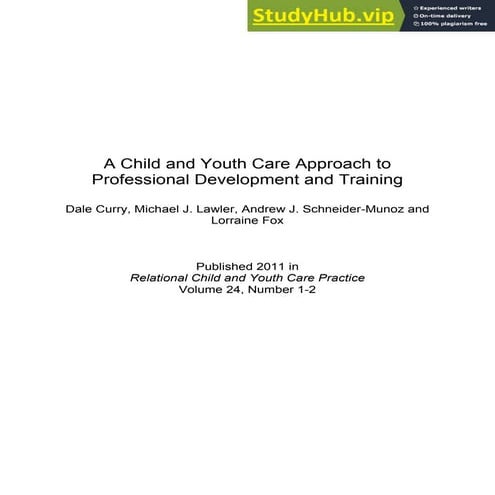 A Child And Youth Care Approach To Professional Development And ...