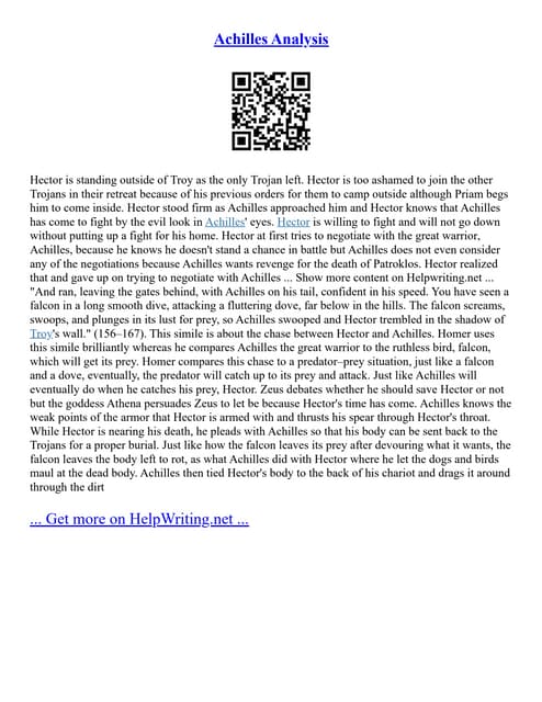 Achilles Heel (Im)Mortality In The Iliad | PDF | Books and Literature