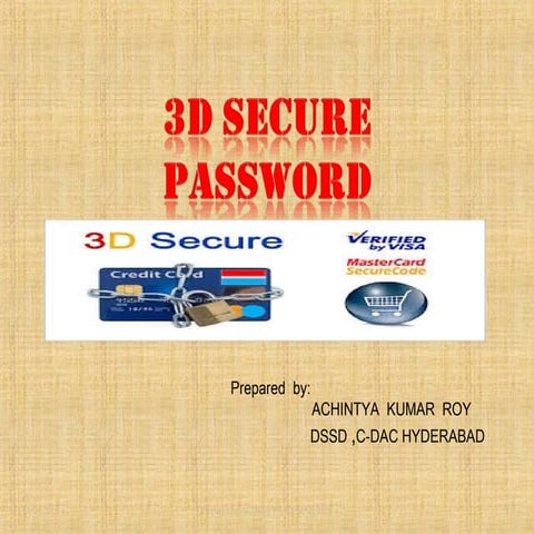 3d Secure Password Ppt