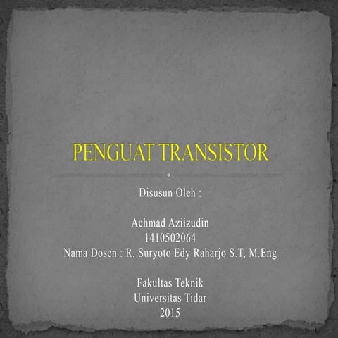 Penguat transistor1 | PPTX