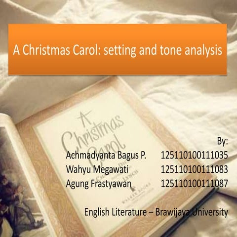 A Christmas Carol - Analysis on Setting and Tone | PPTX