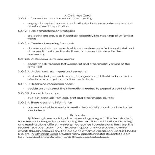 A christmas carol unit | DOCX
