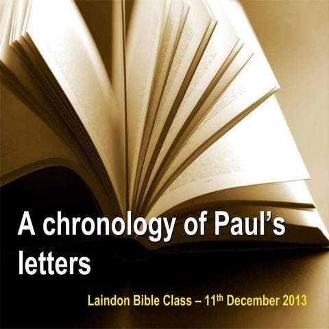 A chronology of paul’s letters | PPTX