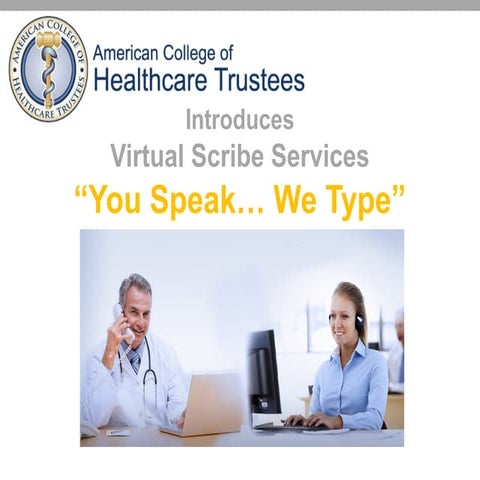Acht virtual scribe services presentation | PPT