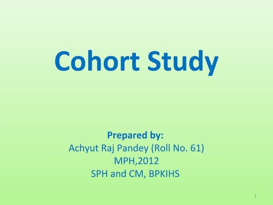 Cohort Study | PPTX | Medical Health