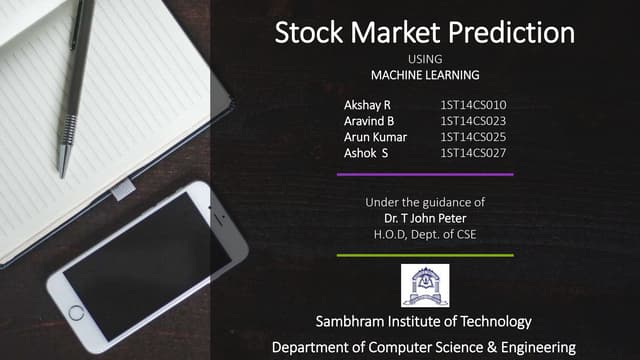 stock price prediction using machine learning | PPTX