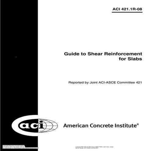 Aci 421-1 r-08 | PDF | Civil Engineering Industry | Industries