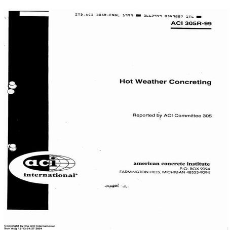 Aci 305 r 99 | PDF