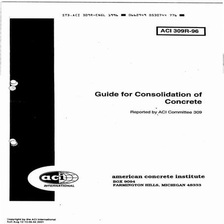 Aci 309 r 96 | PDF