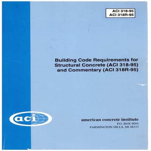 American Concrete Institute ACI 318 Codes | PDF