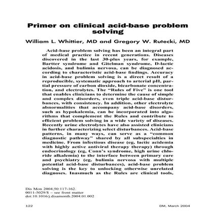 Primer on clinical acid-base problem solving | PDF