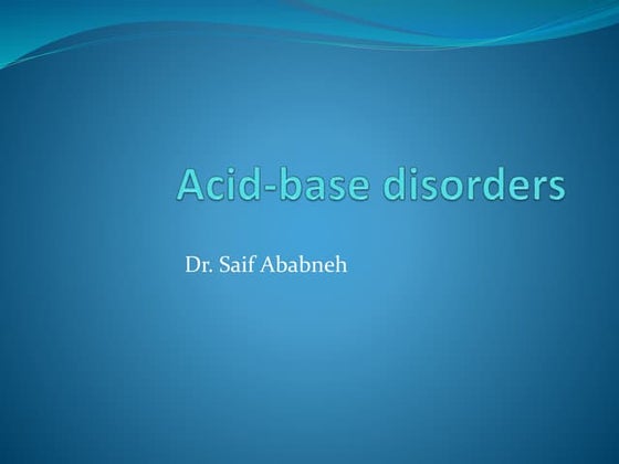 ACID BASE BALANCE presentation.......... | PPT