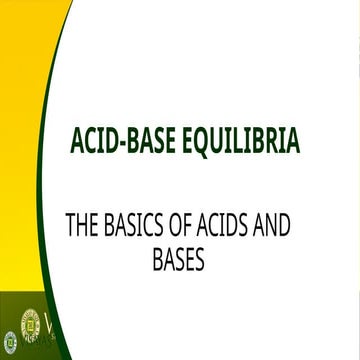 Chem 2 - Acid-Base Equilibria III: pH, pOH, and pKw | PPTX