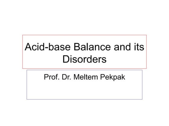 Metabolic acidosis and alkalosis - | PPTX | Endocrine and Metabolic ...