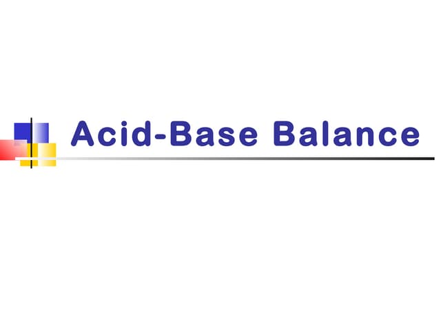 Acid – Base Balance | PPT