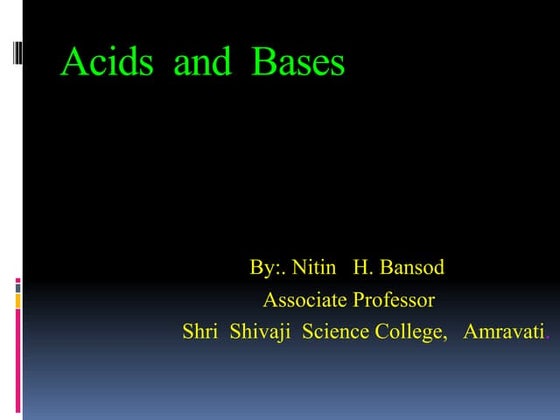 Bronsted lowry acid and base | PPT | Chemistry | Science