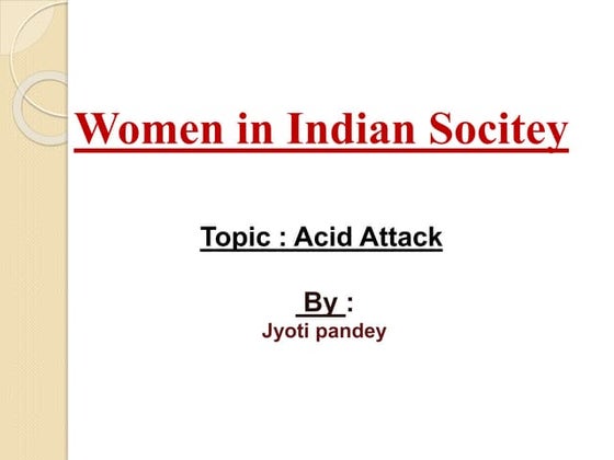 Acid attack in India | PPTX