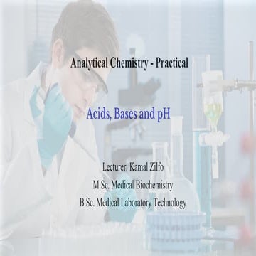 Acids, Bases, and pH in Analytical Chemistry | PDF