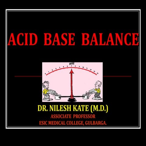 ACID BASE BALANCE | PPT | Chemistry | Science