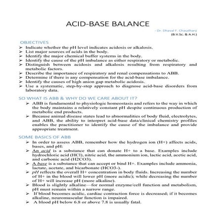 Acid base balance | PDF