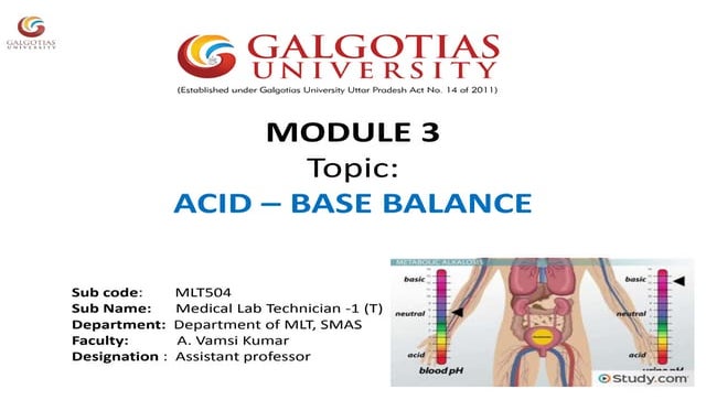 Acid – Base Balance | PPT