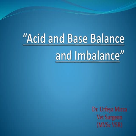 Acid and Base Balance and Imbalance | PPTX