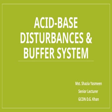 acid base balance by buffers systems ppt | PPT