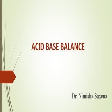 Acid base balance nimisha | PPTX
