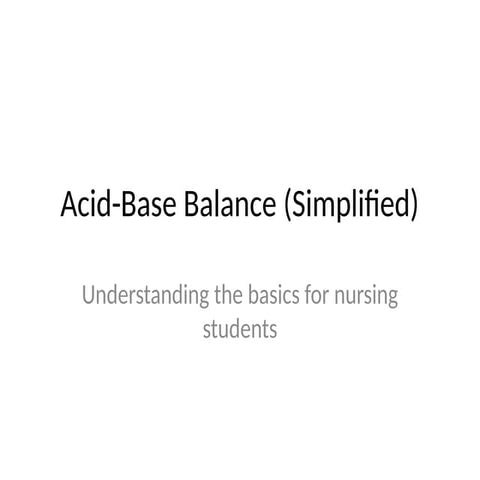 Acid Base Balance Presentation by miss madhavi sen | PPT