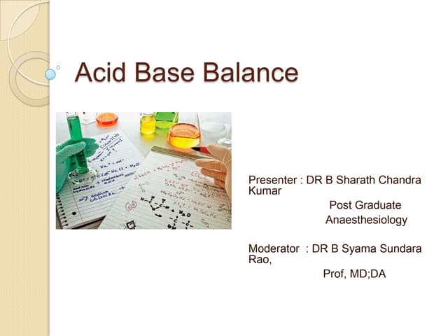 Acid base balance simplified | PPTX