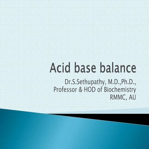 Acid base balance simplified | PPTX
