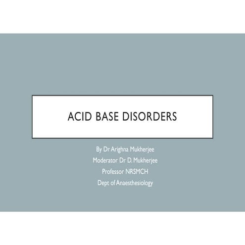 Acid base disorders | PDF