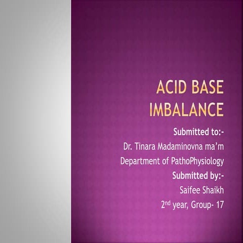 Acid base imbalance | PPTX