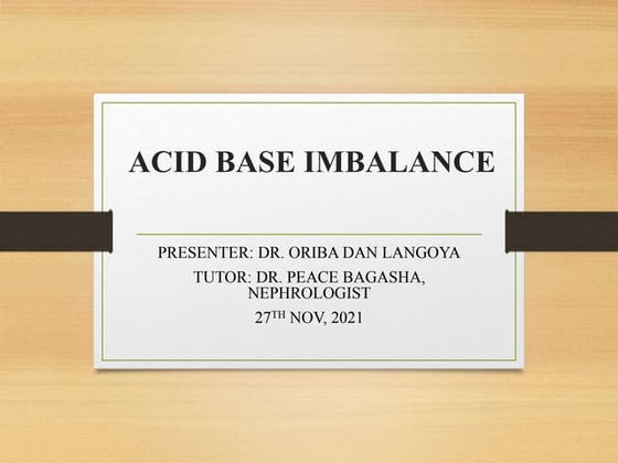 Acid base imbalance PPT for nurses. | PPT