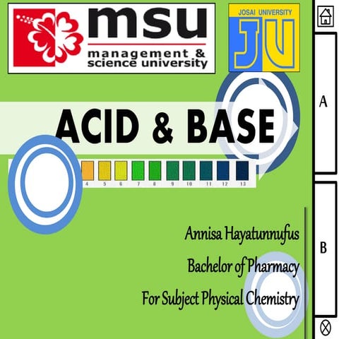 Acid & Base - Physical Chemistry Presentation | PPTX | Chemistry | Science