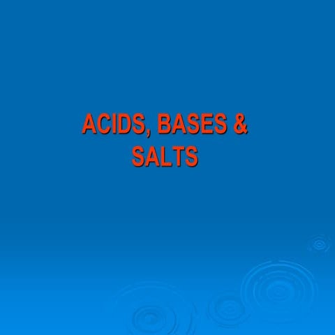 Acid Bases And Salts Used For Igcse Class Ppt