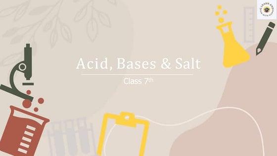 Acids Bases Salts- class 9 | PDF | Chemistry | Science