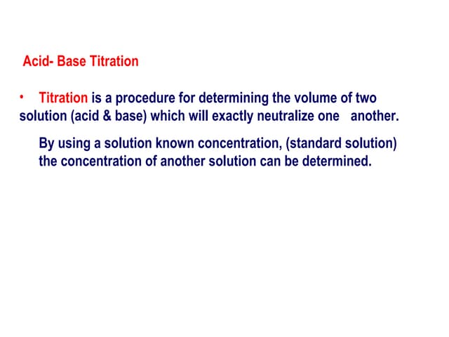 Acid base titration | PPTX