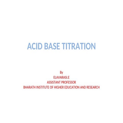 ACID BASEV TITRATION PHARMACEUTICAAL ANALYSIS | PPT