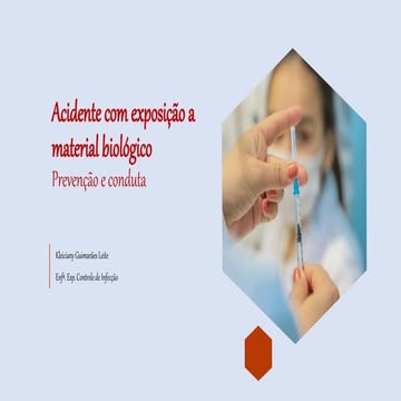 acidente material biologico instituições de saude | PPTX