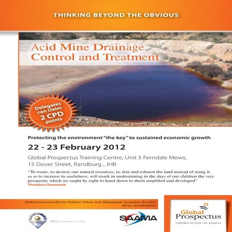 Acid Mine Drainage Workshop | PDF