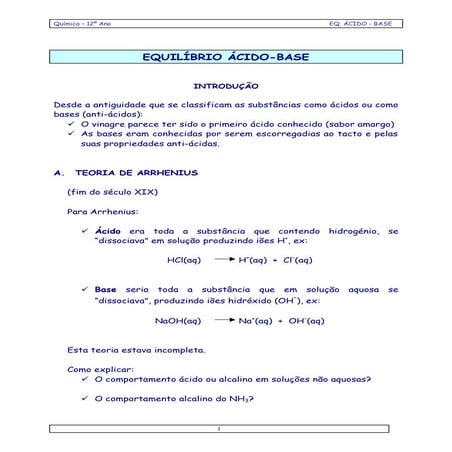 Acidos e bases | PDF