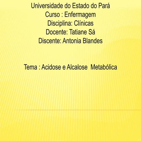 Acidose e alcalose metabolica slide share | PDF