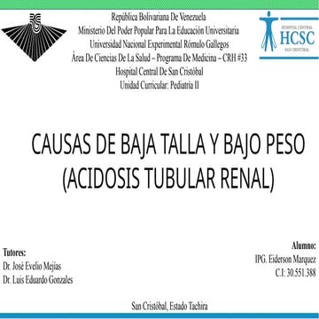 acidosis tubular renal pediatricos.ppptx | PPTX