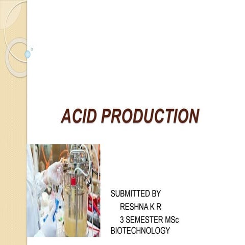 Acetic acid production | PPTX